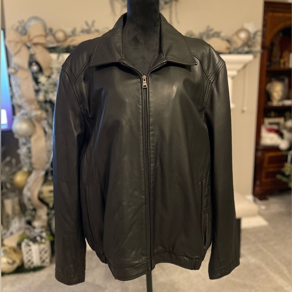 collezione | Jackets & Coats | Mens Classic Black Leather Bomber Jacket ...
